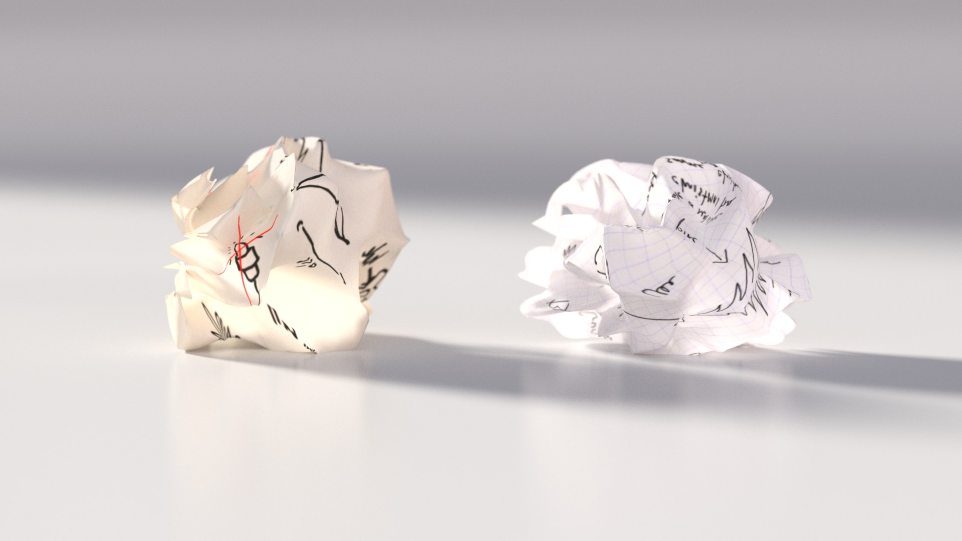 3d Crumpled Paper Ball Model