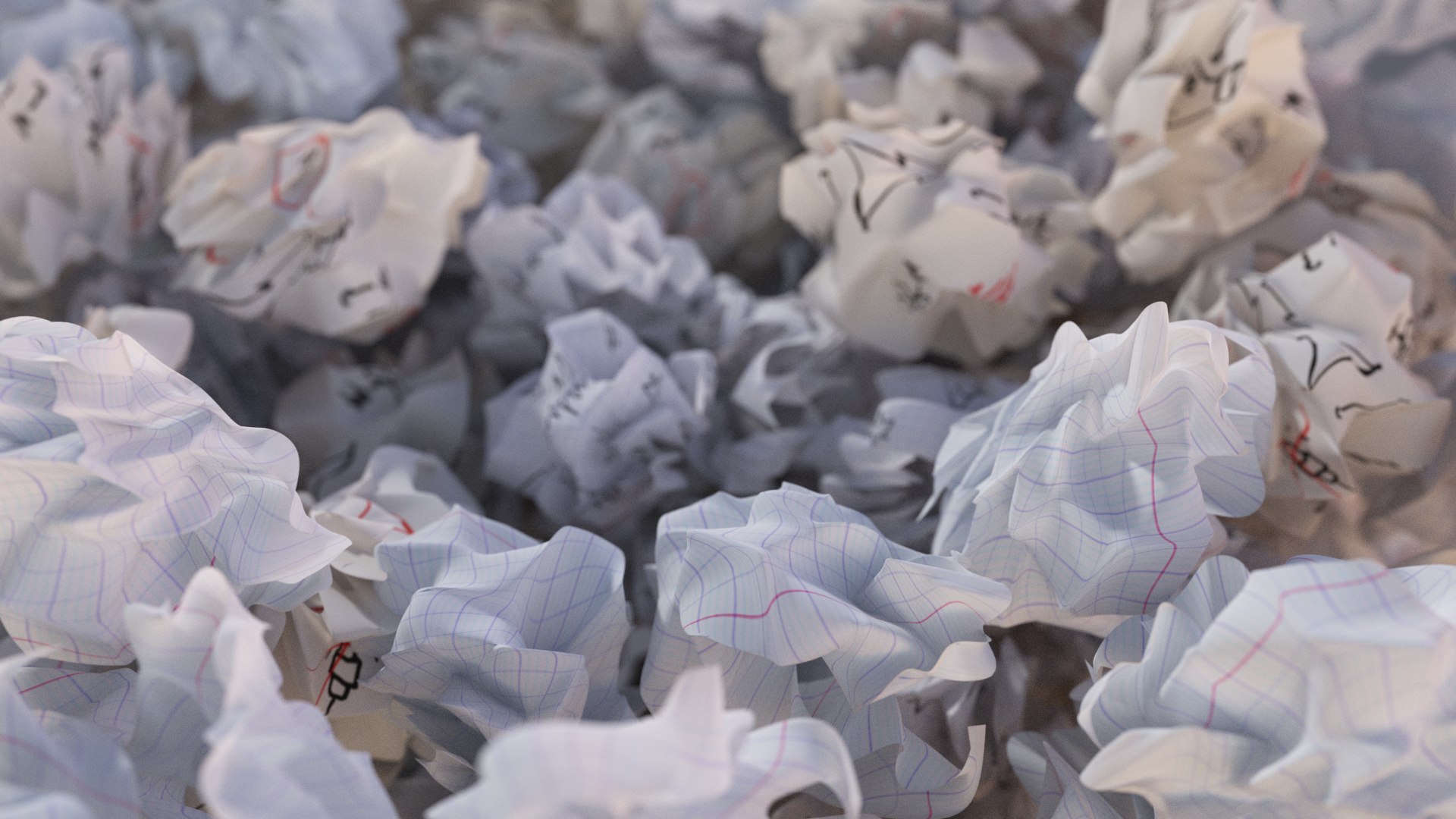 3d Crumpled Paper Ball Model