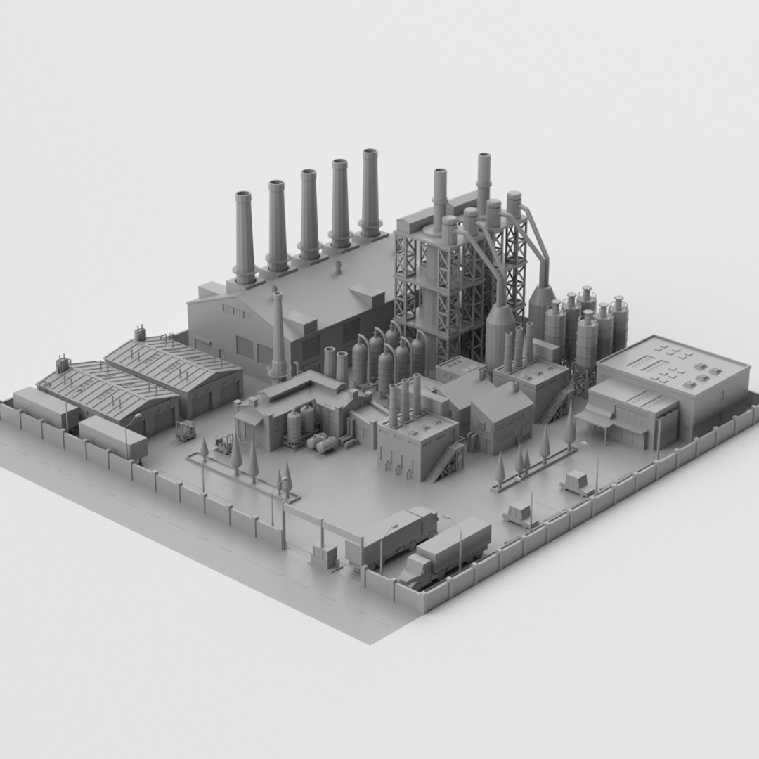3D Factory 01 Model - TurboSquid 1731828