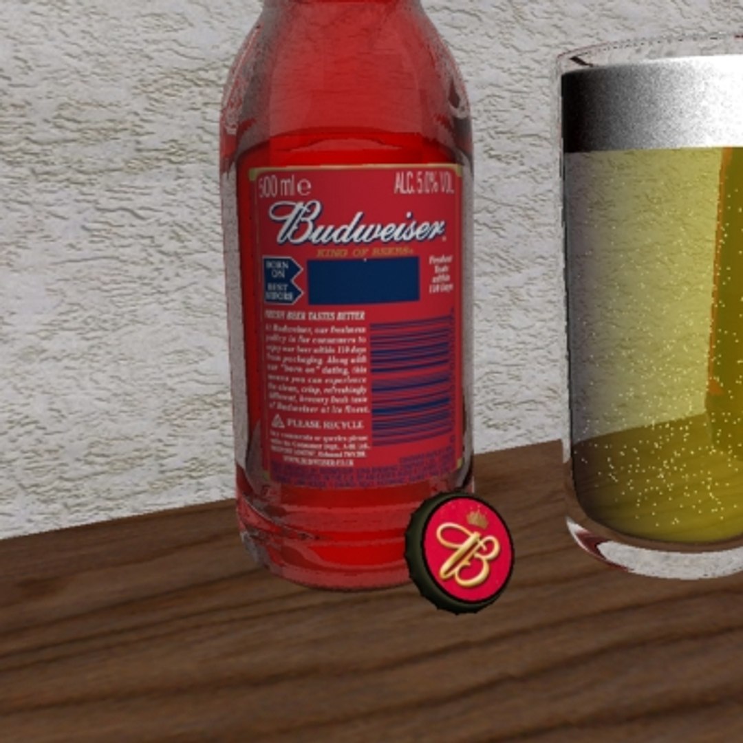 Free Max Model Budweiser Bottles Glass Beer
