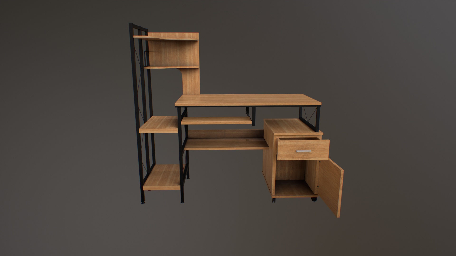 3D Bamboo Computer Desk - TurboSquid 2197265