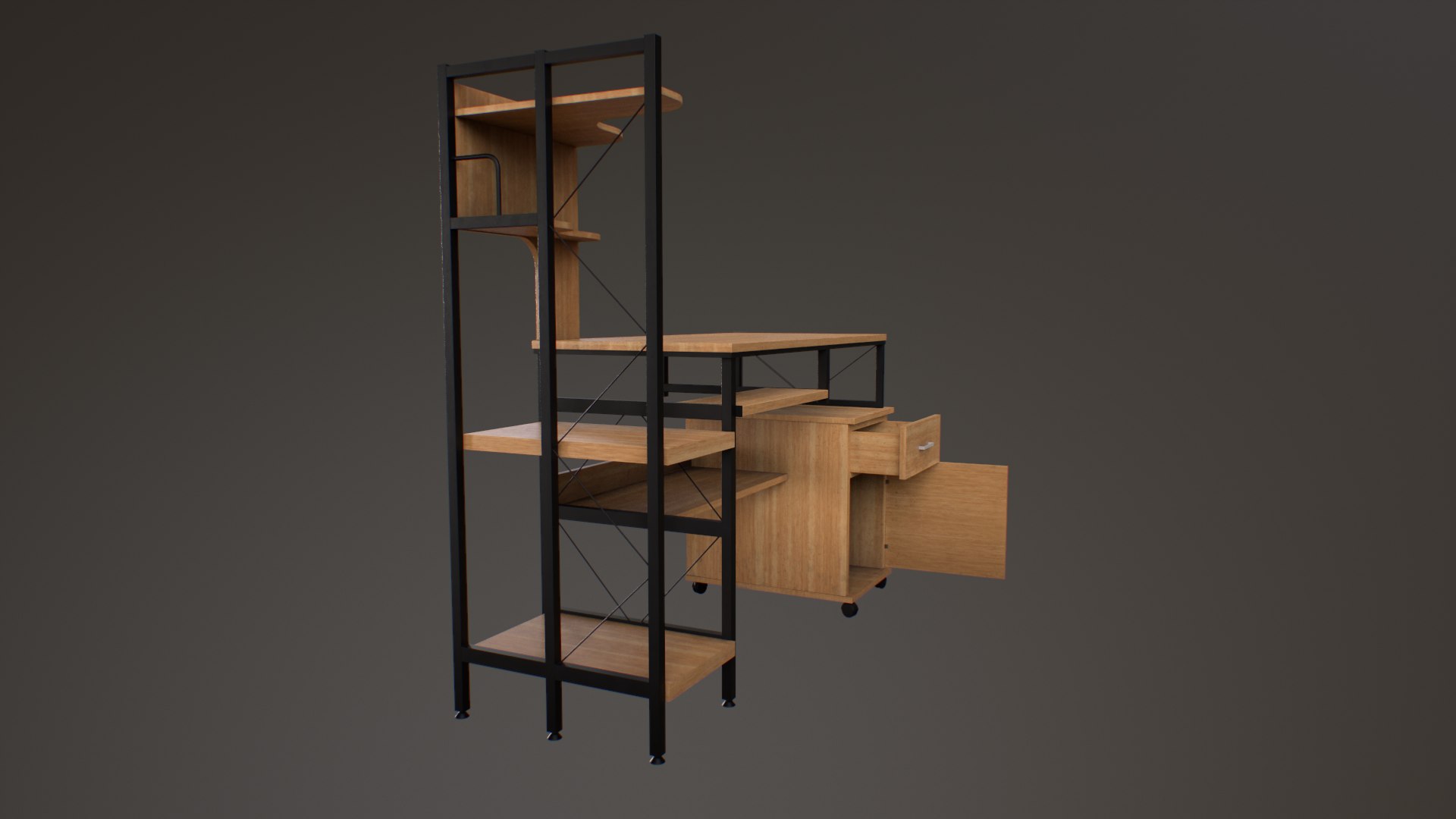 3D Bamboo Computer Desk - TurboSquid 2197265