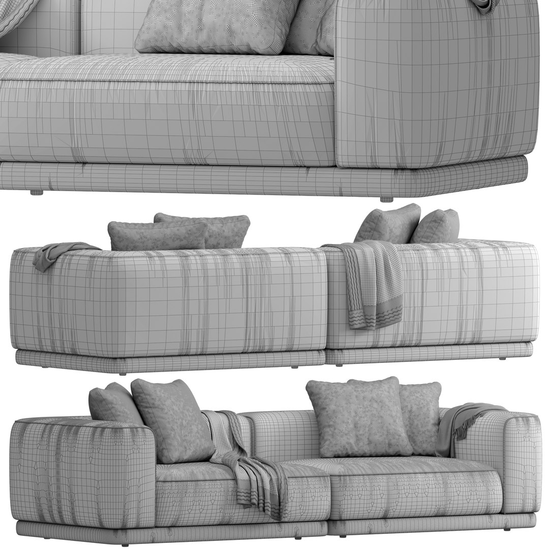 Straight sofa Cute 3D model - TurboSquid 2167957