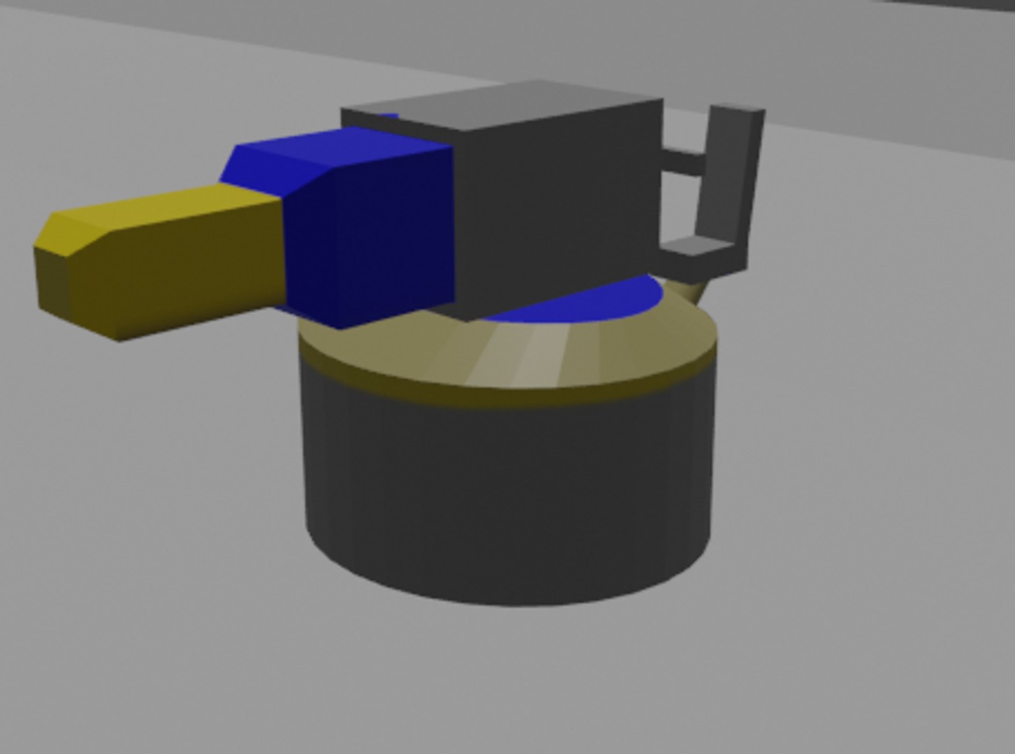 3D Blue Yellow Turret - TurboSquid 1439257