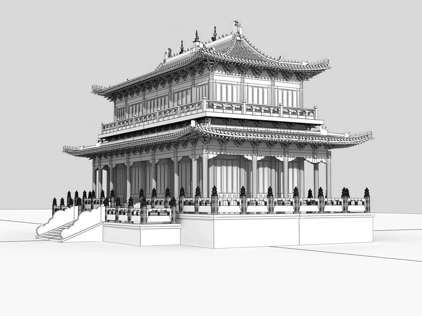 3D Chinese Building 33 Model - TurboSquid 2056249