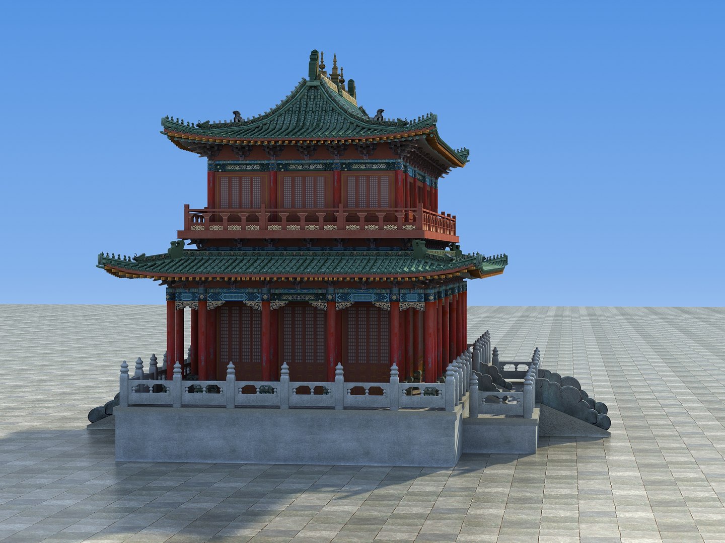 3D Chinese Building 33 Model - TurboSquid 2056249