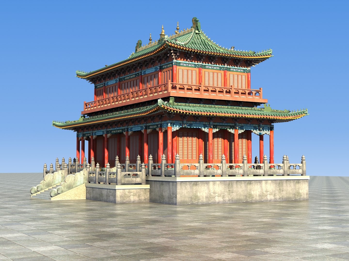 3D Chinese Building 33 Model - TurboSquid 2056249