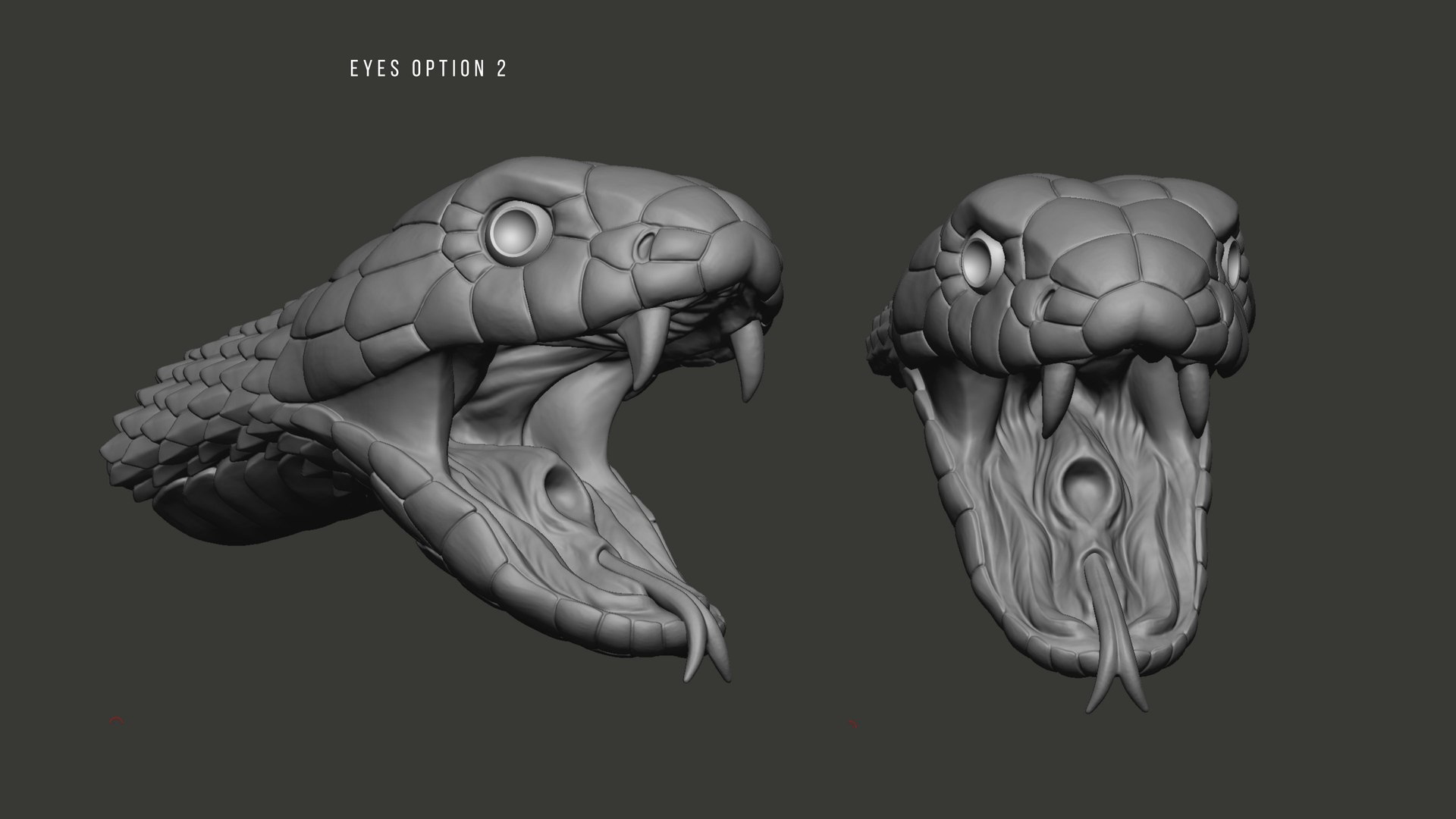 3D Cobra Snake Head Open Mouth Sculpture Model - TurboSquid 2316454