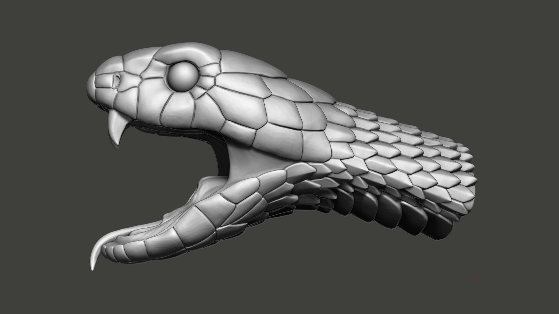 3D Cobra Snake Head Open Mouth Sculpture Model - TurboSquid 2316454