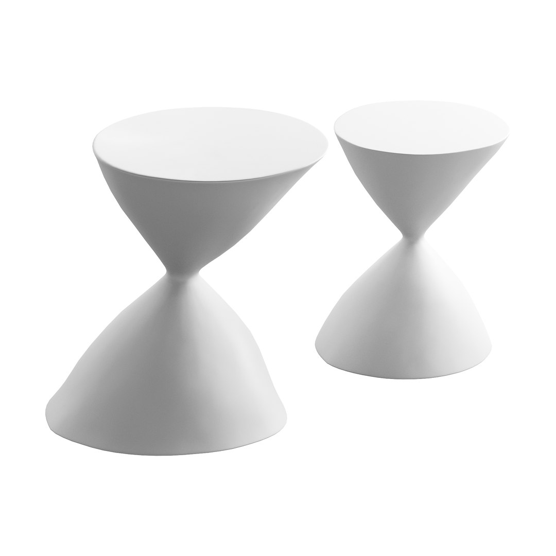 492 Custom Coffee Side Tables Hourglass Shape 2 Color Options Model ...