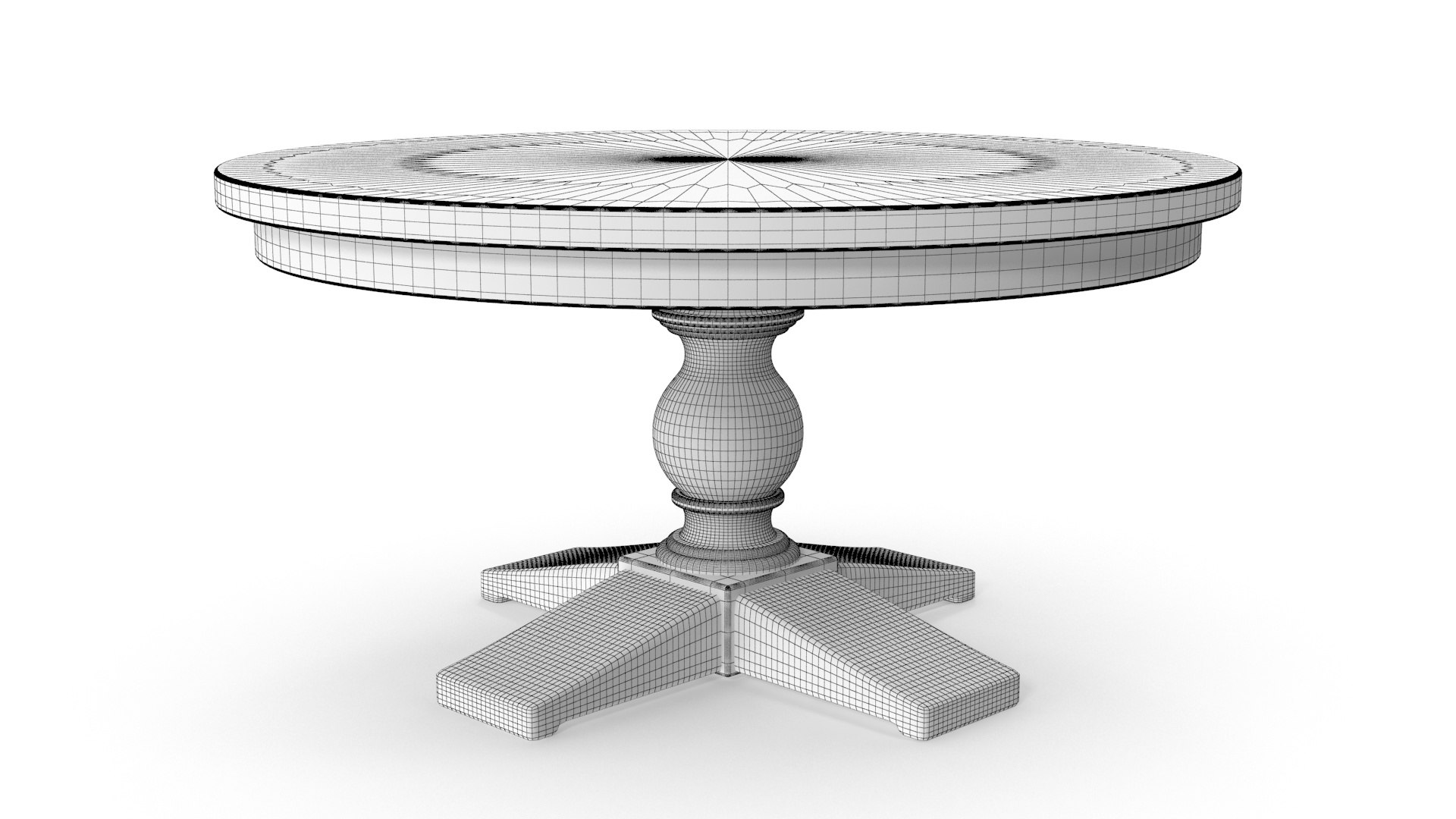 3D Wood Round Table Model - TurboSquid 1834285