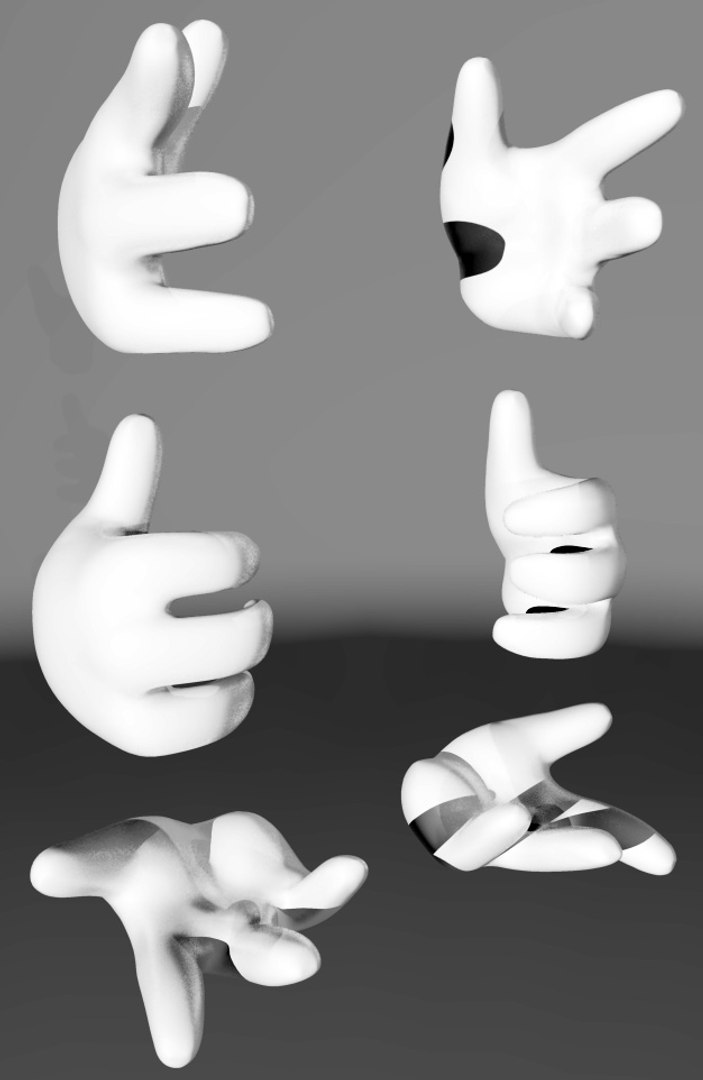 Comic Hand Gestures 3d Model