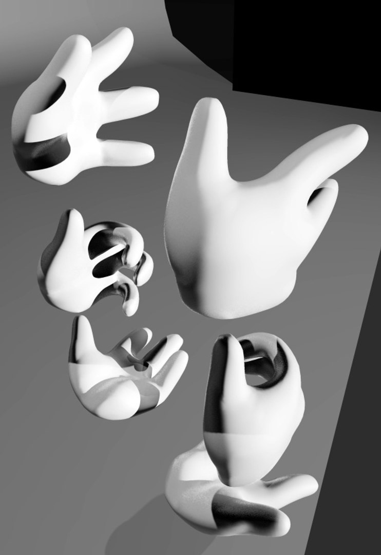 Comic Hand Gestures 3d Model