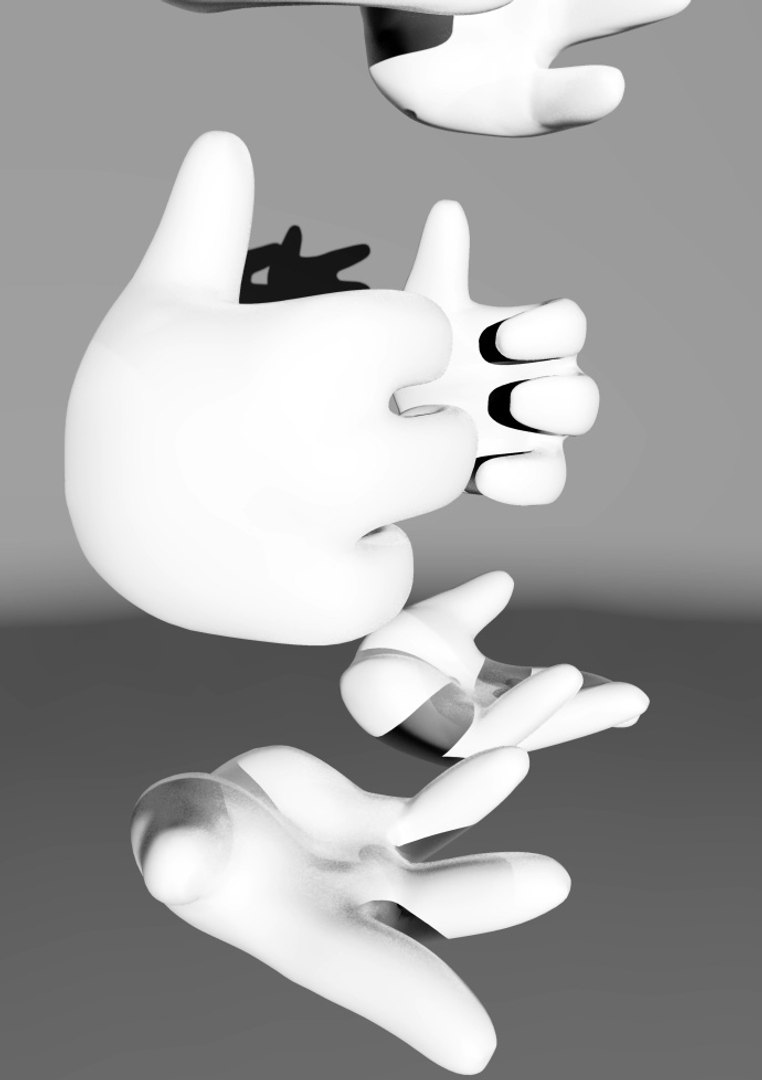 Comic Hand Gestures 3d Model