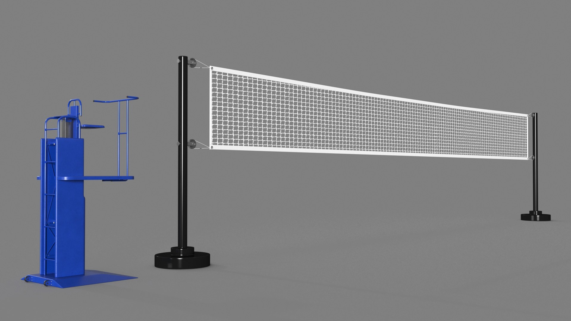 3D Model Volleyball Grid With Referee Tower - TurboSquid 2274298