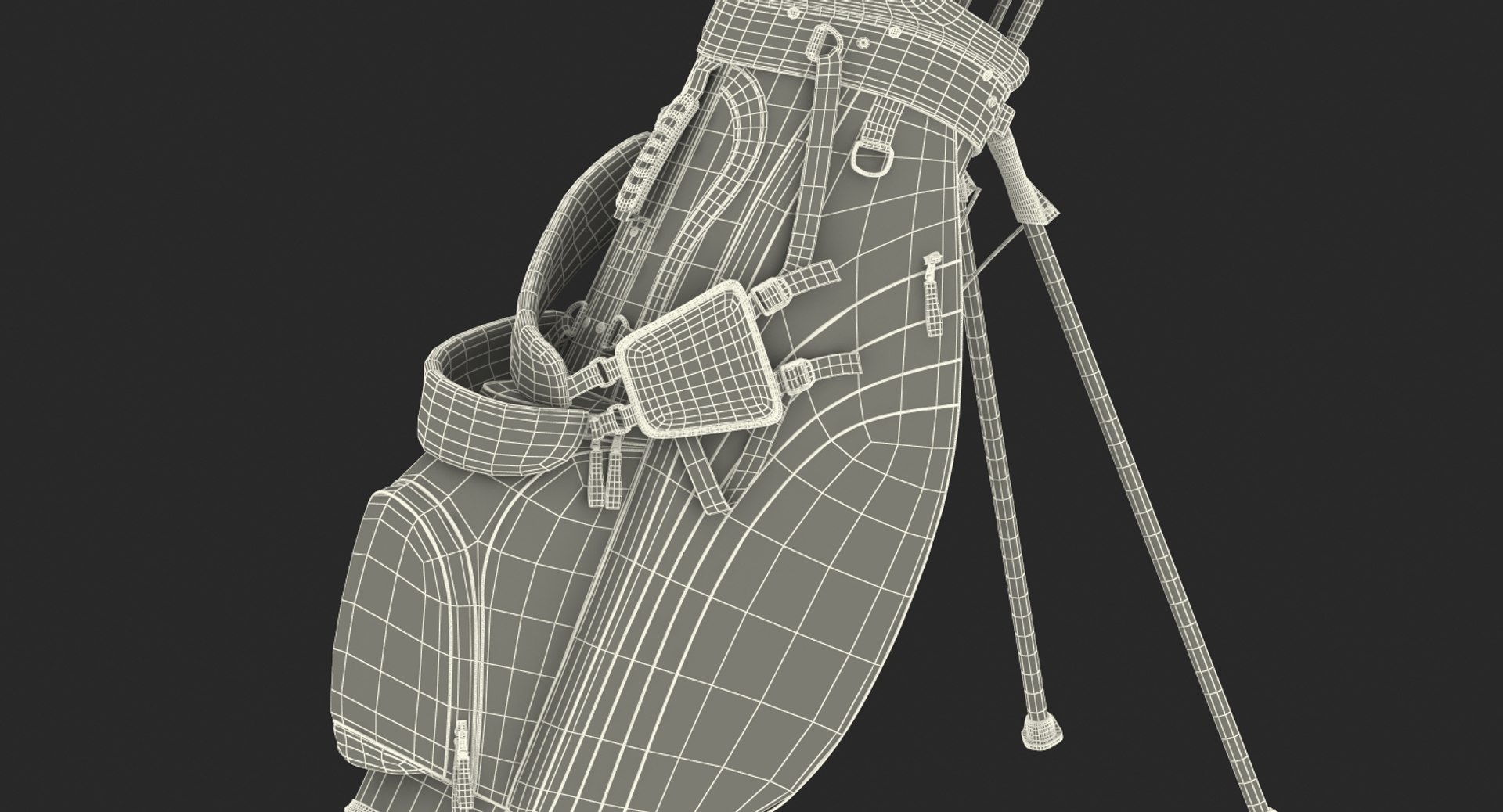 3d model golf bag 2 clubs