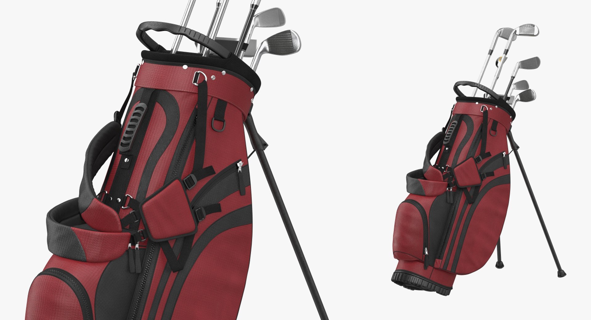 3d Model Golf Bag 2 Clubs
