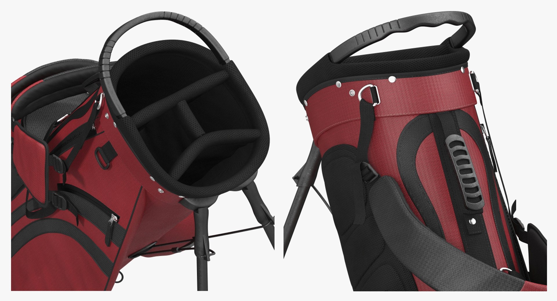 3d model golf bag 2 clubs