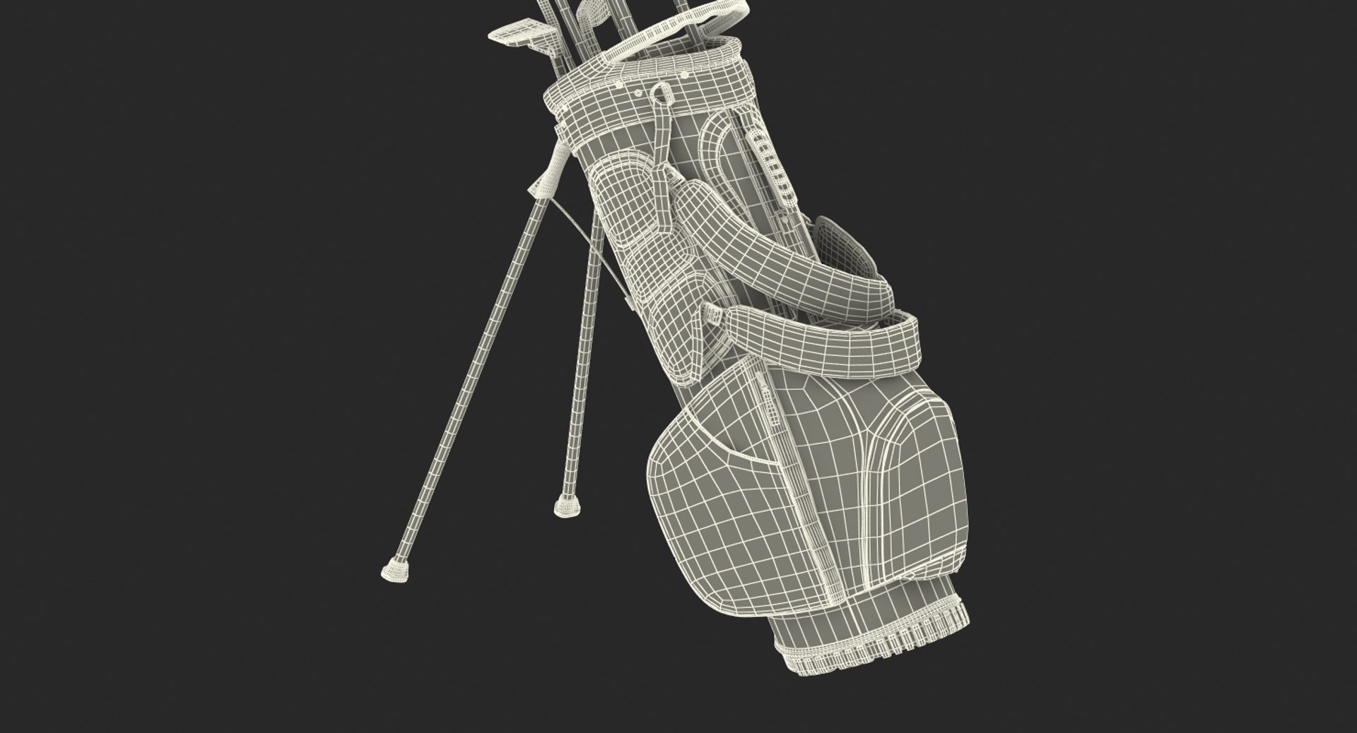 3d model golf bag 2 clubs