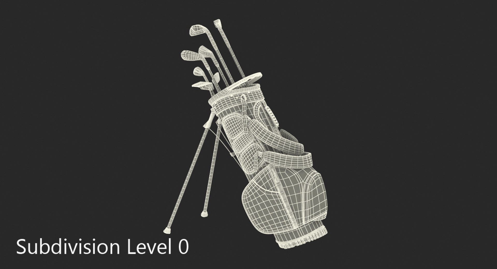 3d model golf bag 2 clubs