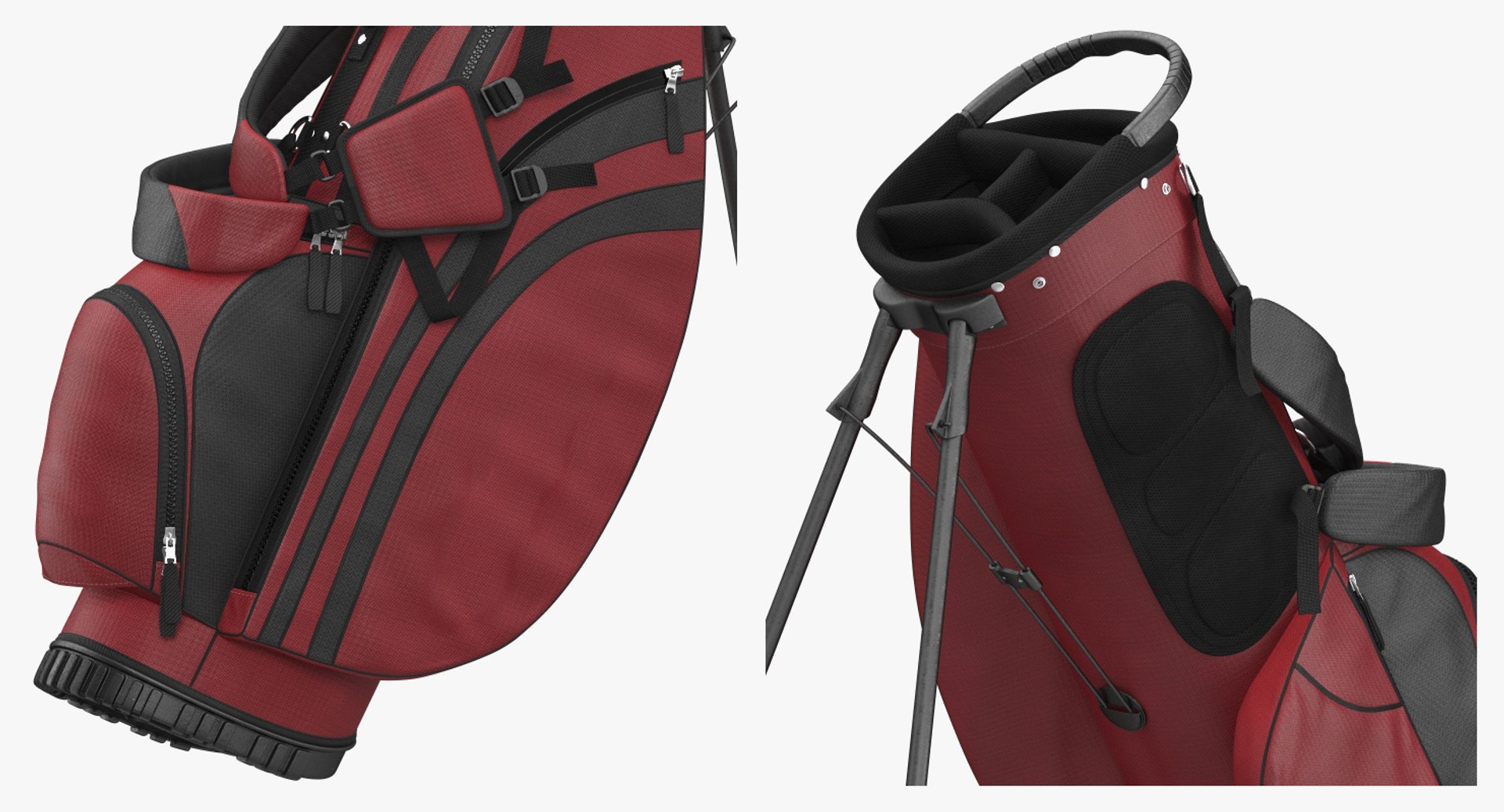 3d model golf bag 2 clubs