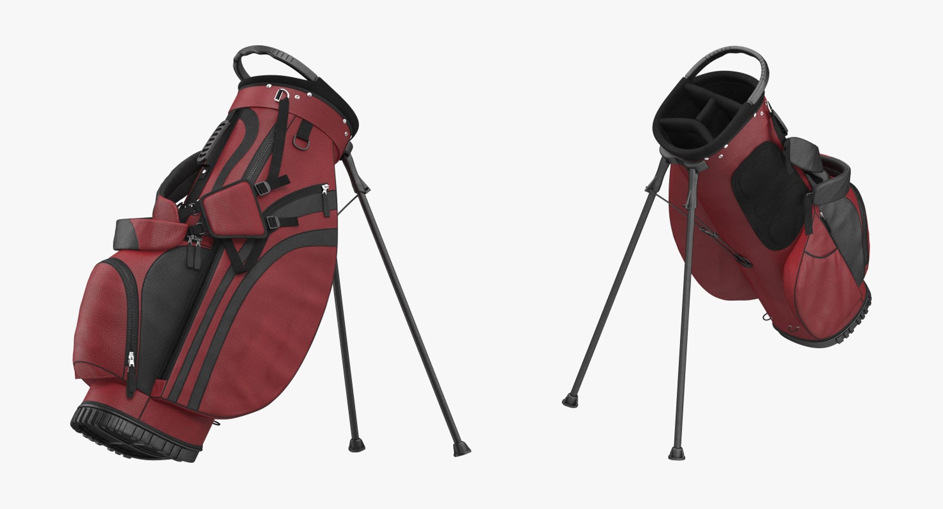 3d model golf bag 2 clubs