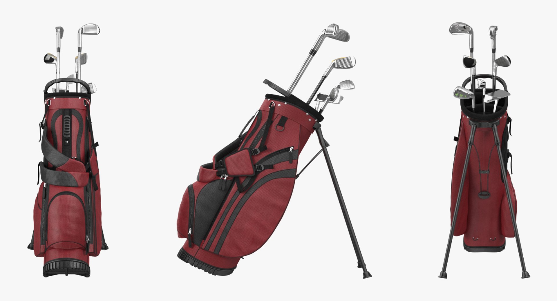 3d Model Golf Bag 2 Clubs