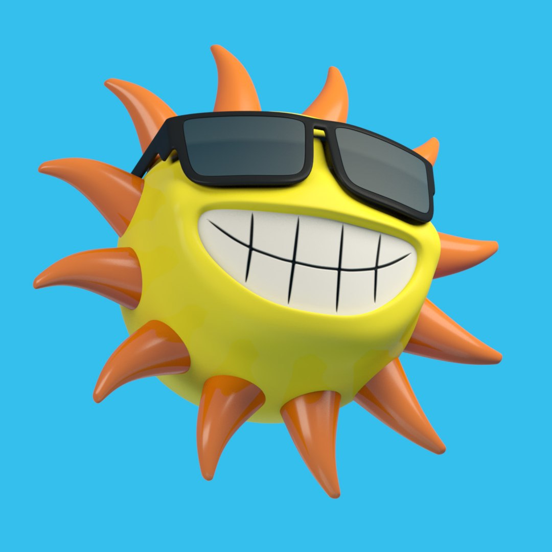 3d Model Cartoon Sun