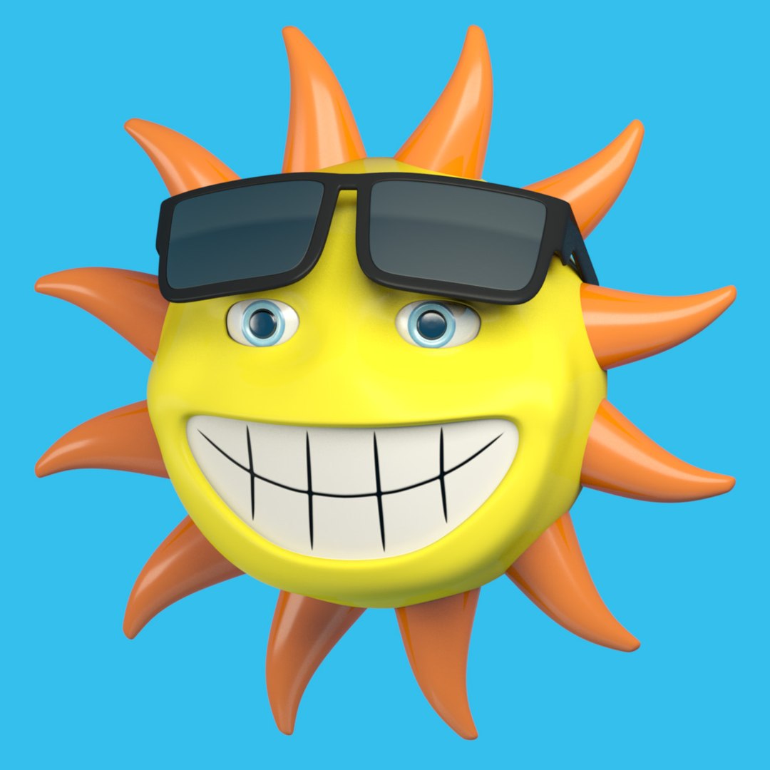 3d Model Cartoon Sun