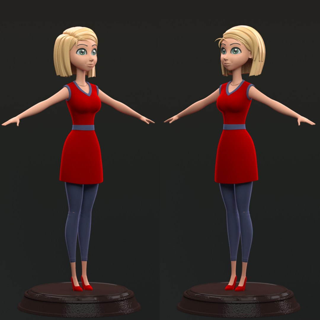 Girl Cartoon Model - TurboSquid 1467691