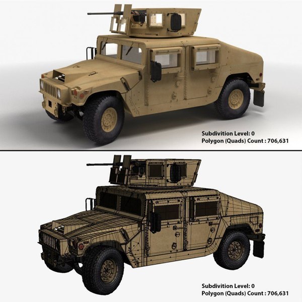 3ds realistic hmmwv military humvee