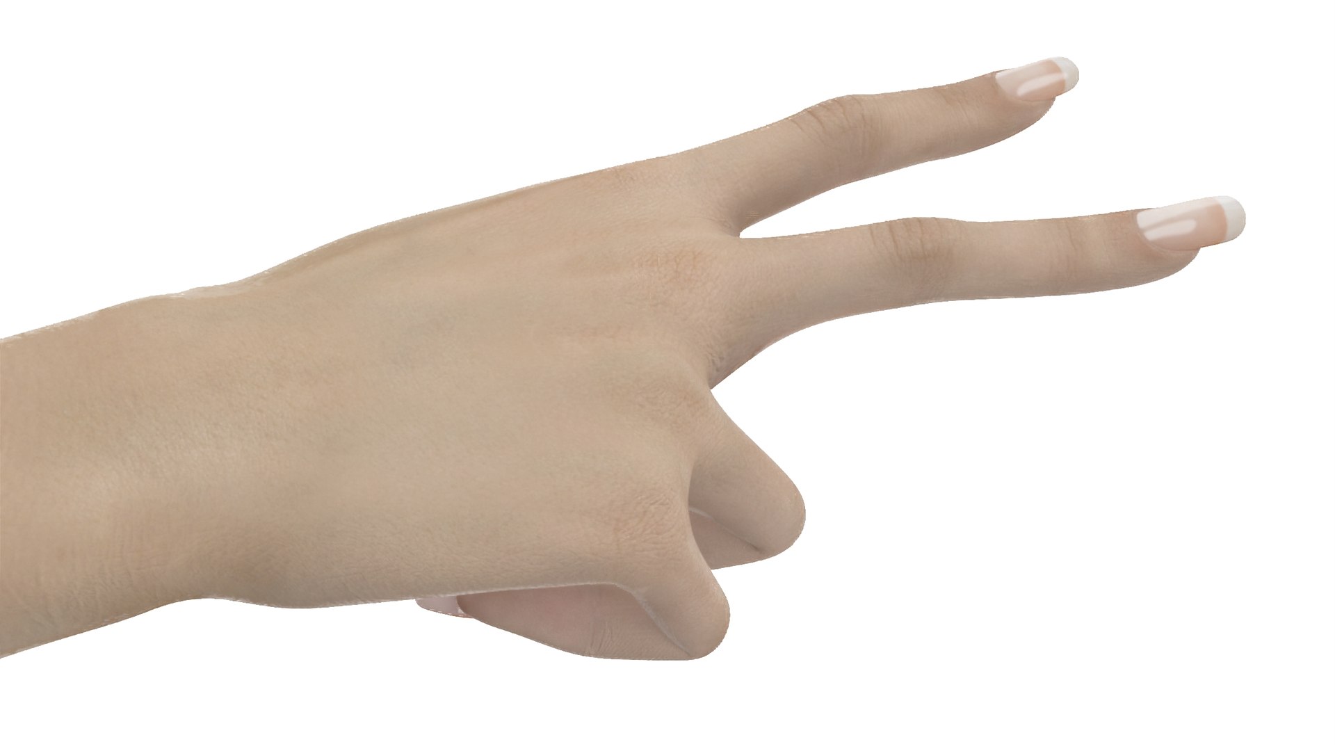 European Woman Hand Victory Sign Pose 3D Model - TurboSquid 2194766