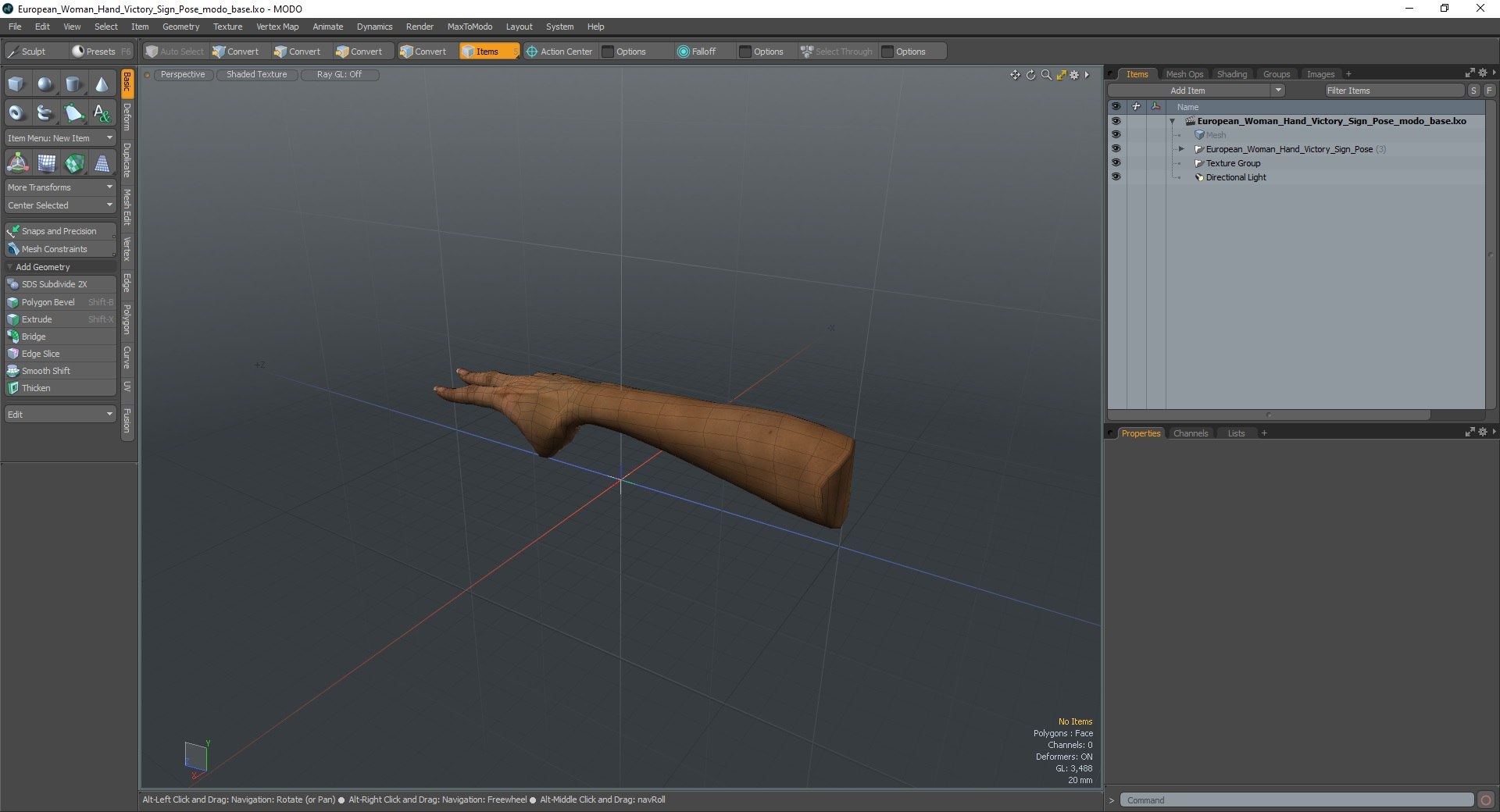 European Woman Hand Victory Sign Pose 3D Model - TurboSquid 2194766
