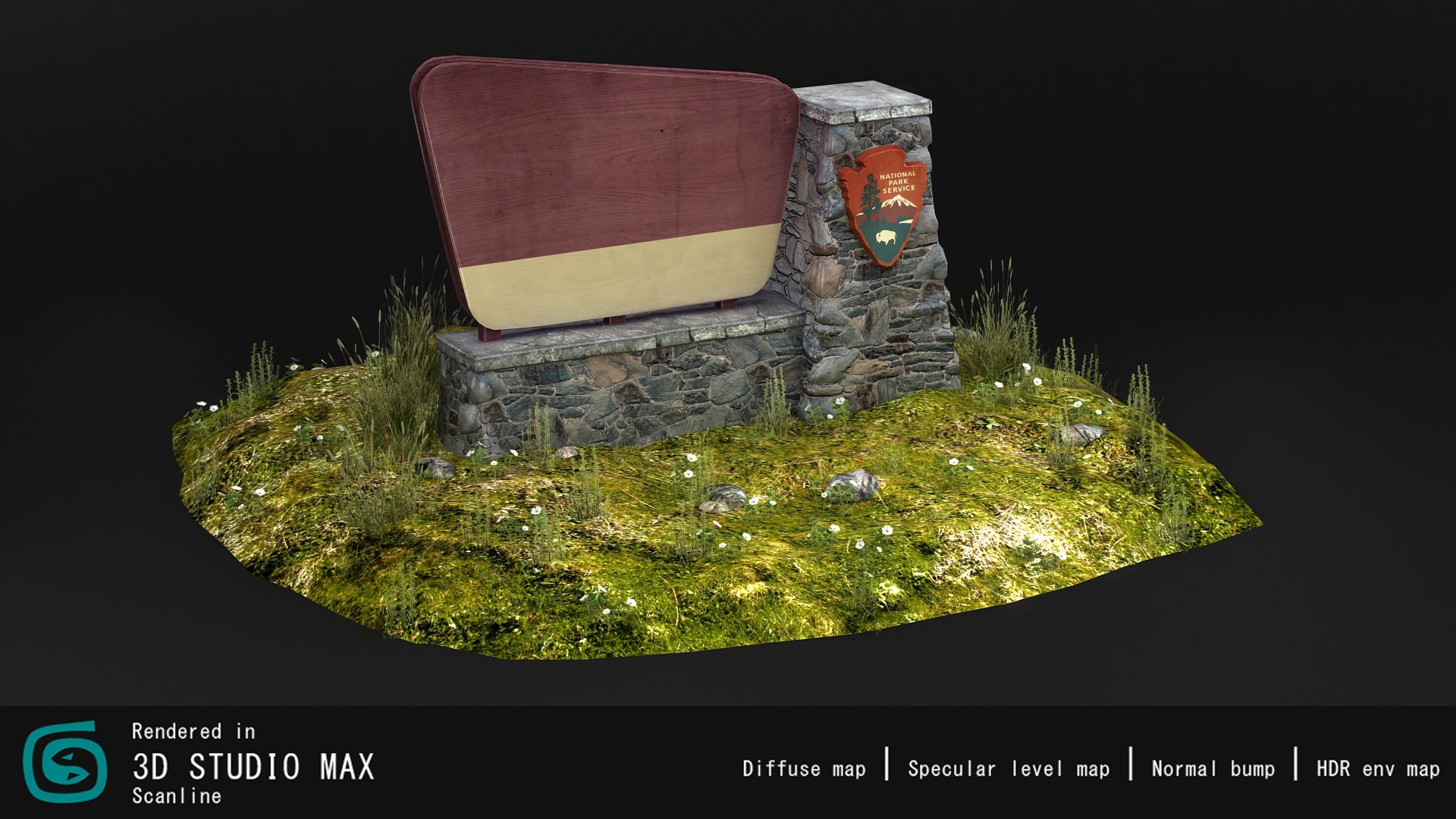 3D Model National Park Sign - TurboSquid 1678043