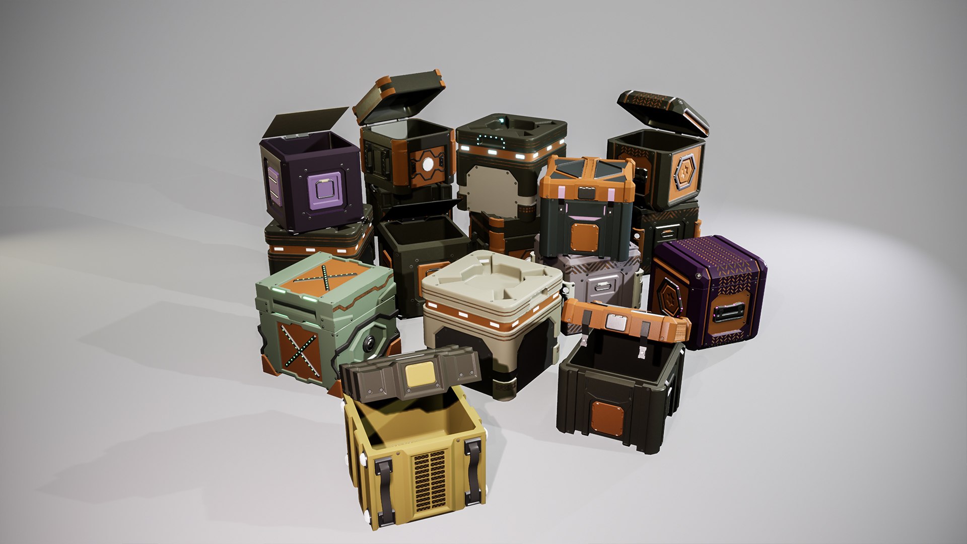 3D Ammo Boxes Props 2 - TurboSquid 2496029