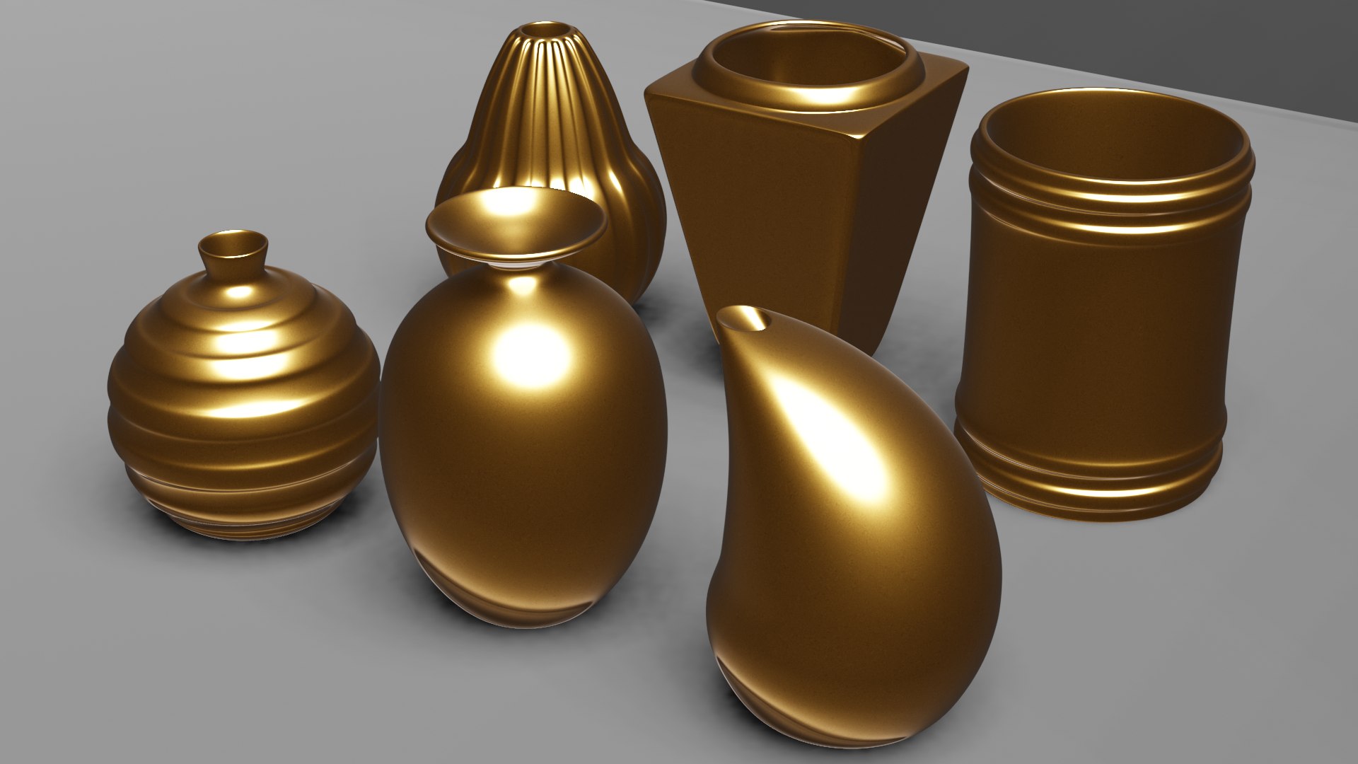 Gold Pottery 3D Model - TurboSquid 2203830