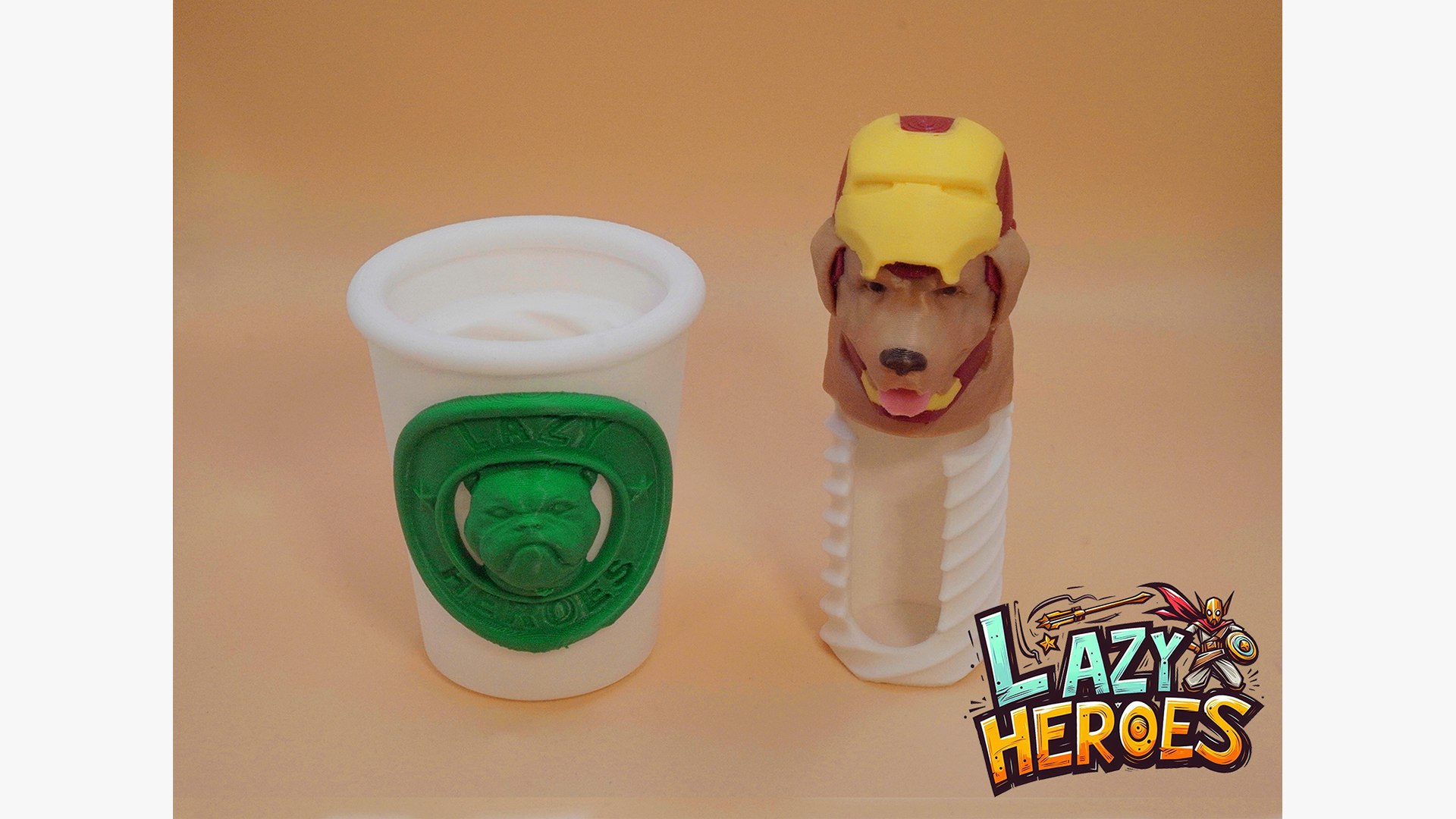 Lazy Heroes Retriever Iron Man Figure Toy Container Color Ready 3D ...