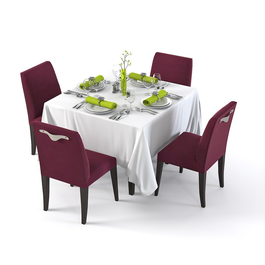square restaurant table 3d 3ds