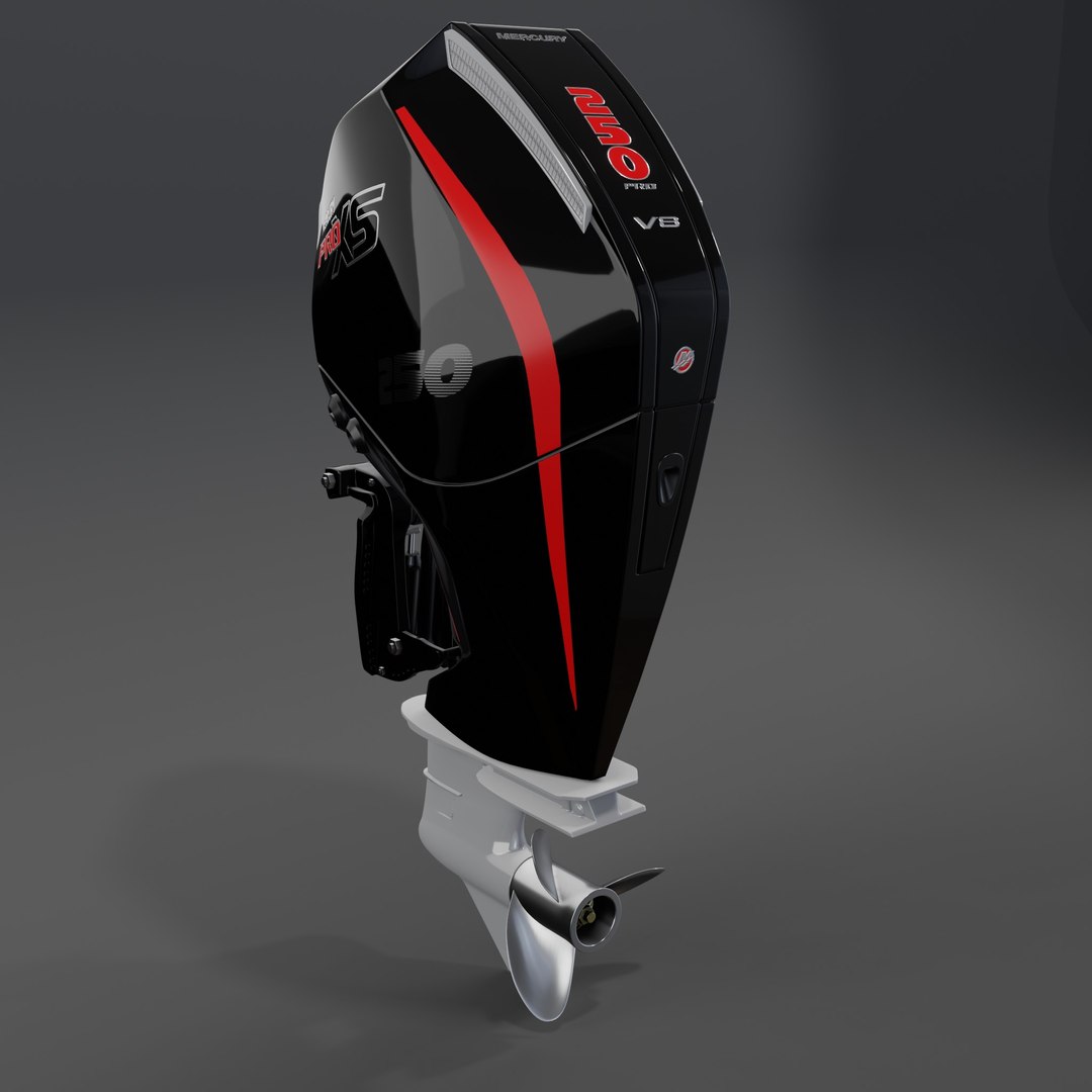 Mercury Pro XS 250 Outboard PBR Model 3D Model - TurboSquid 2241914