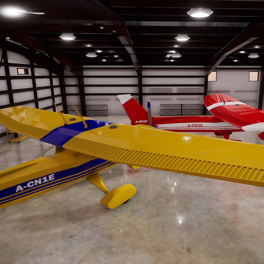 Airplane Hangar With 2 Airplanes 3D Model - TurboSquid 2046132