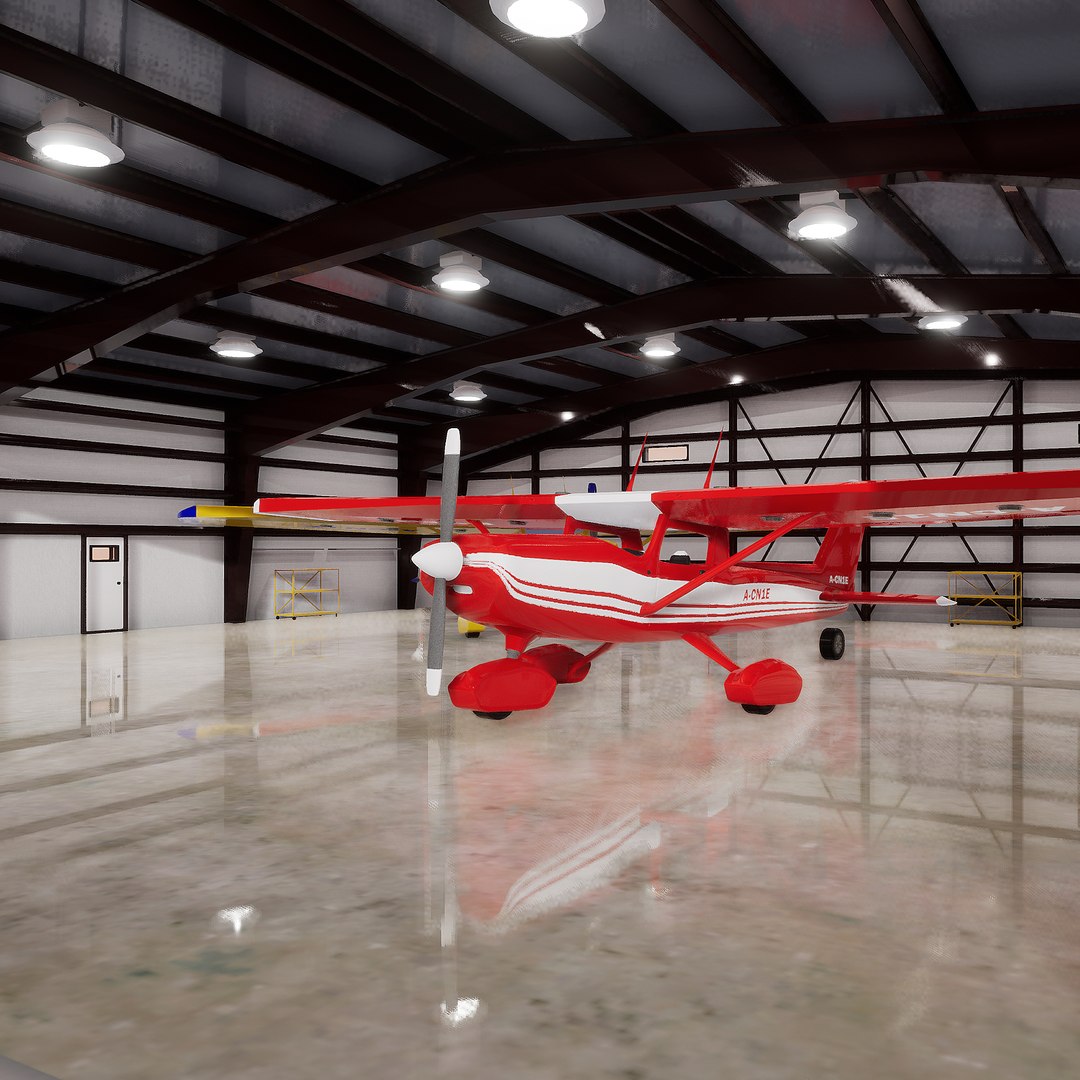 Airplane Hangar With 2 Airplanes 3D Model - TurboSquid 2046132