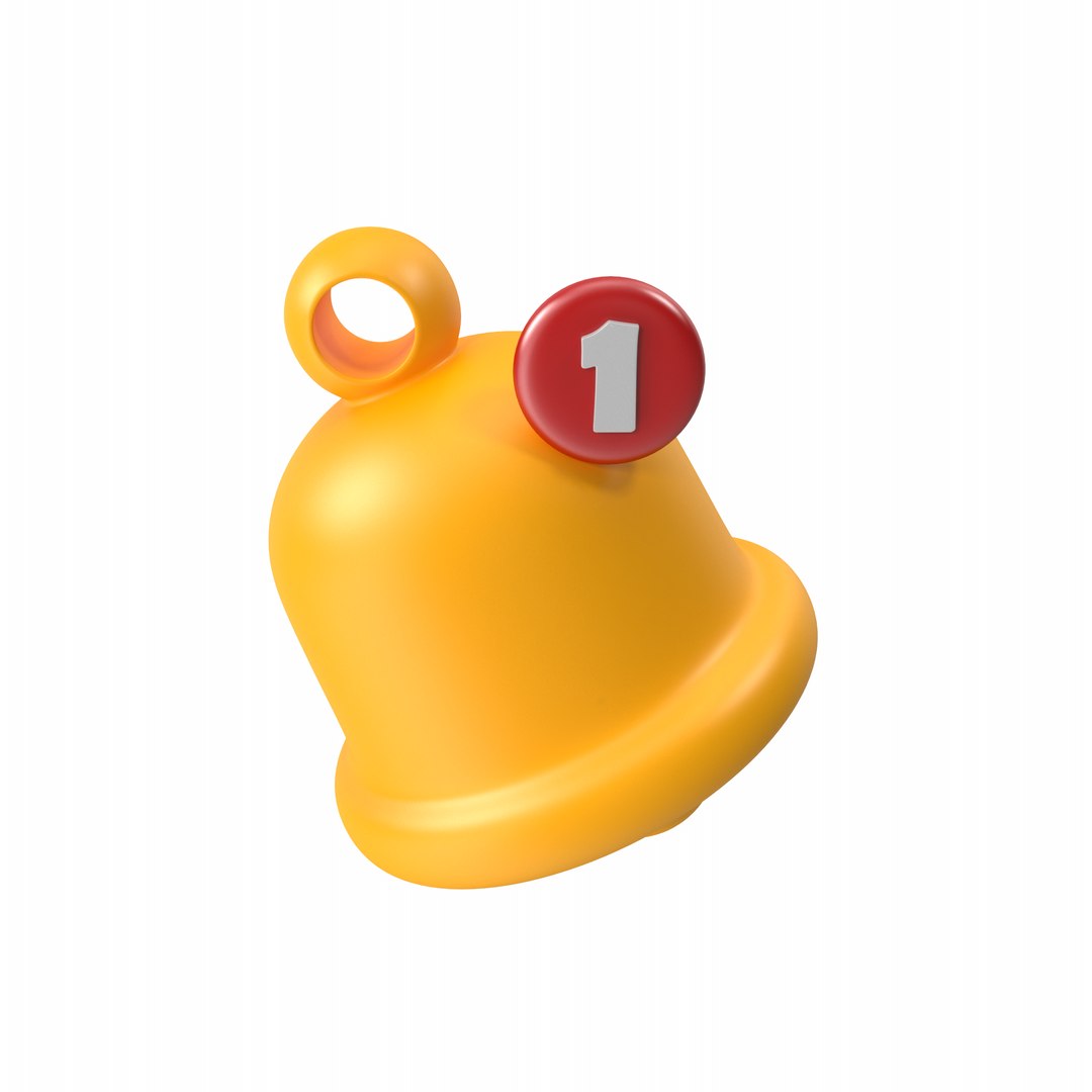 3D Notification Bell Cartoon Model - TurboSquid 2266984