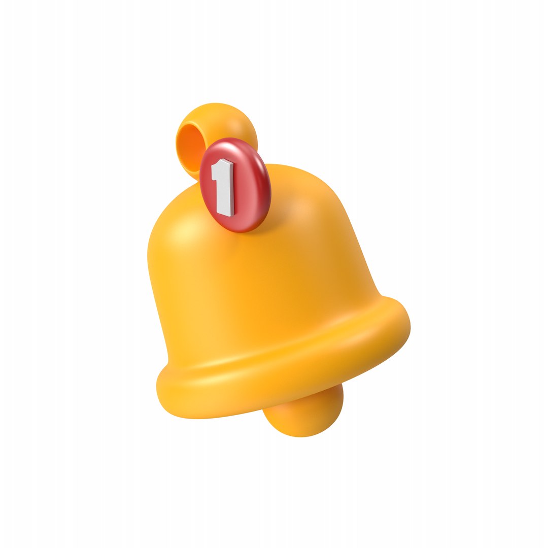 3D Notification Bell Cartoon Model - TurboSquid 2266984