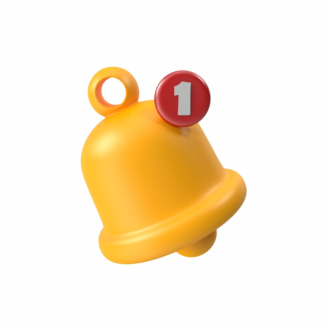 3D Notification Bell Cartoon Model - TurboSquid 2266984