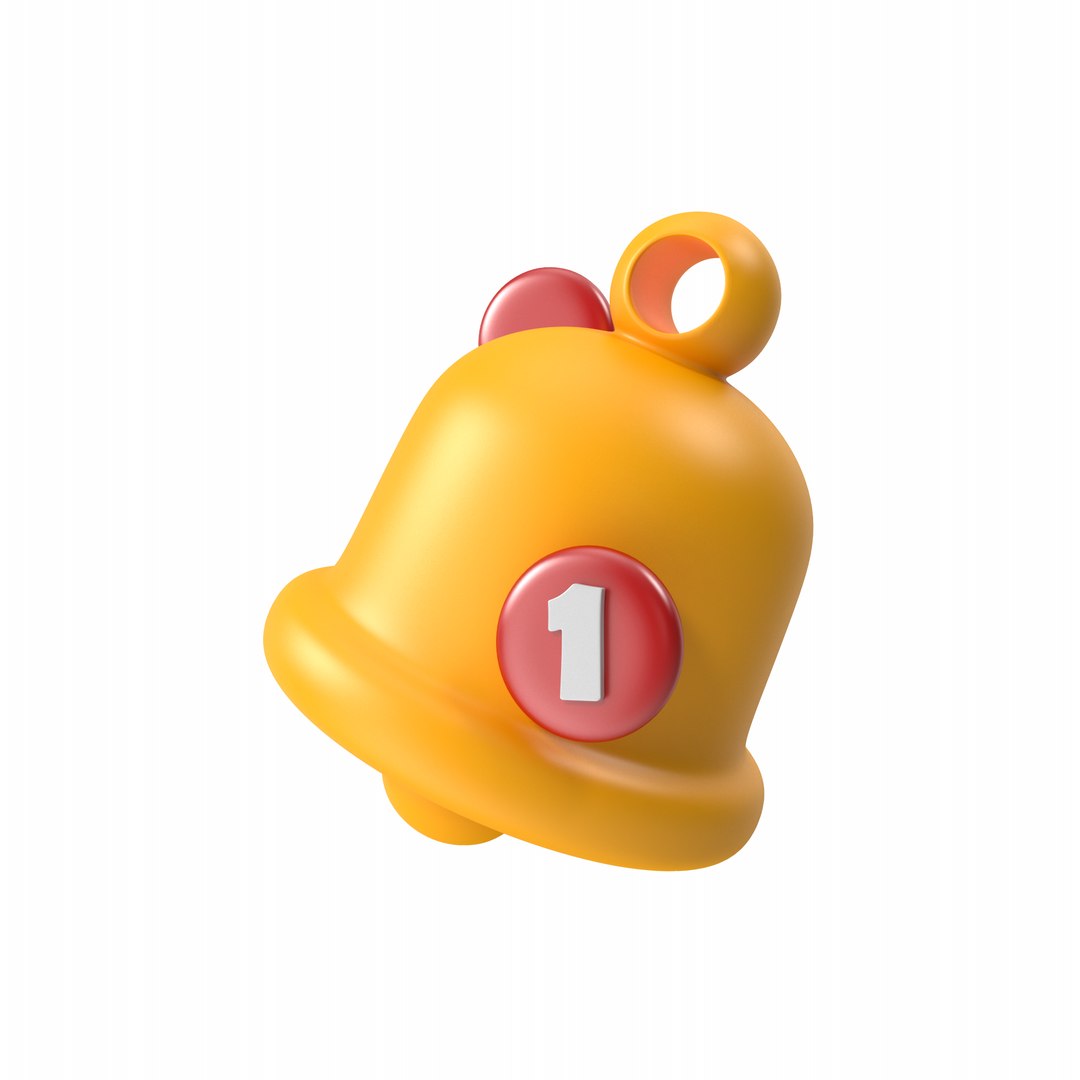 3D Notification Bell Cartoon Model - TurboSquid 2266984