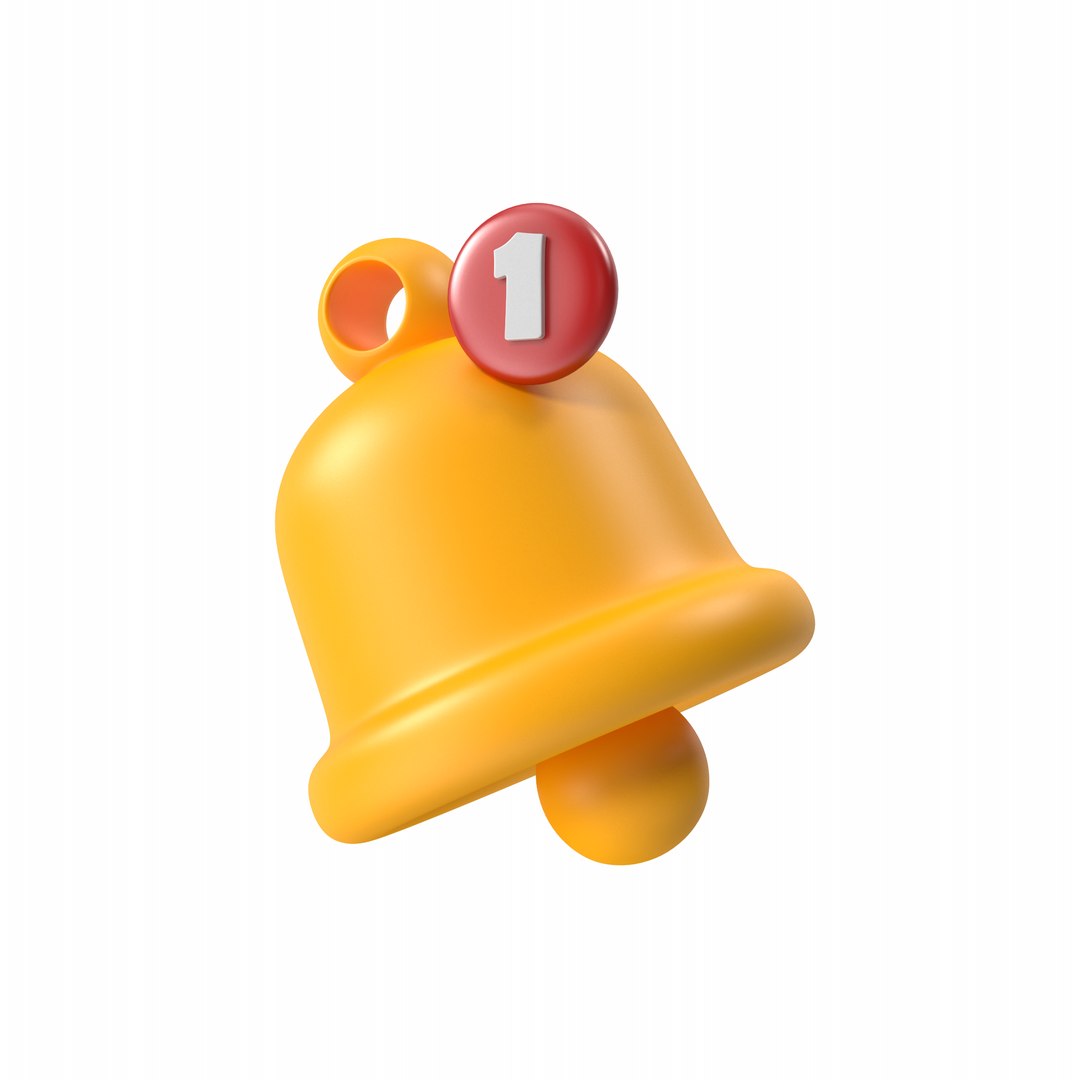 3D Notification Bell Cartoon Model - TurboSquid 2266984