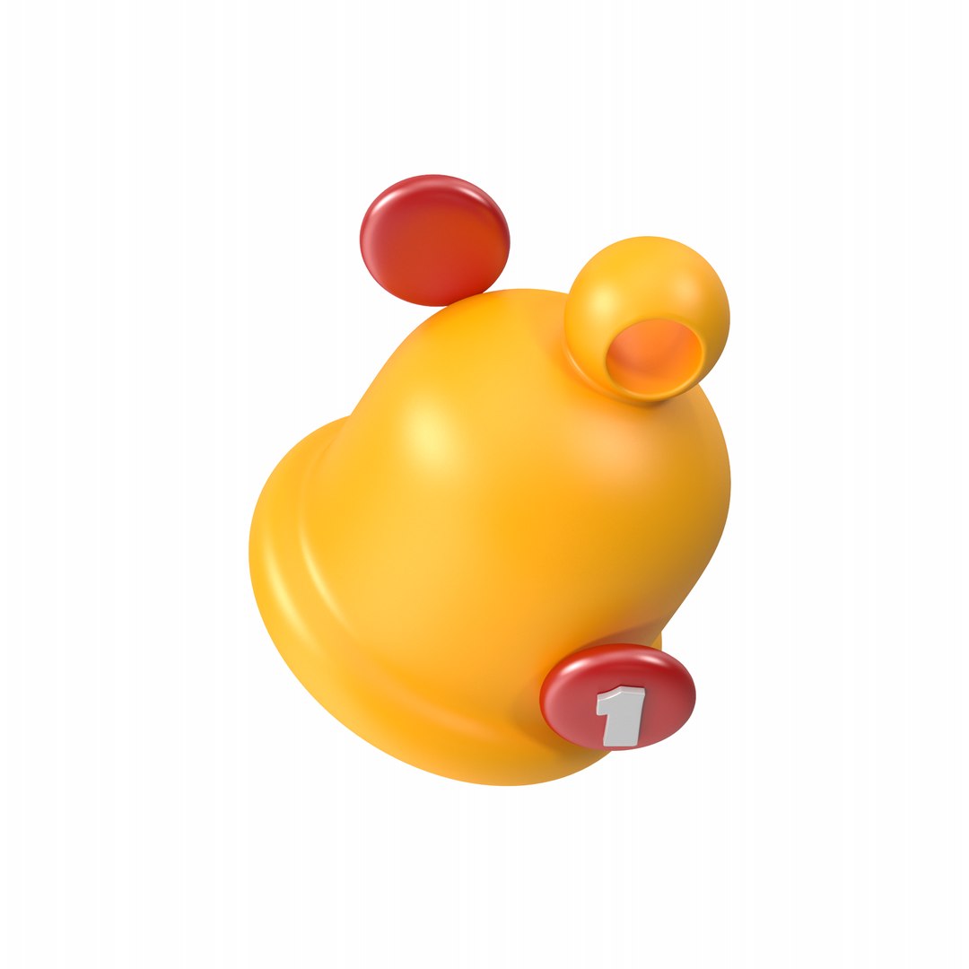 3D Notification Bell Cartoon Model - TurboSquid 2266984