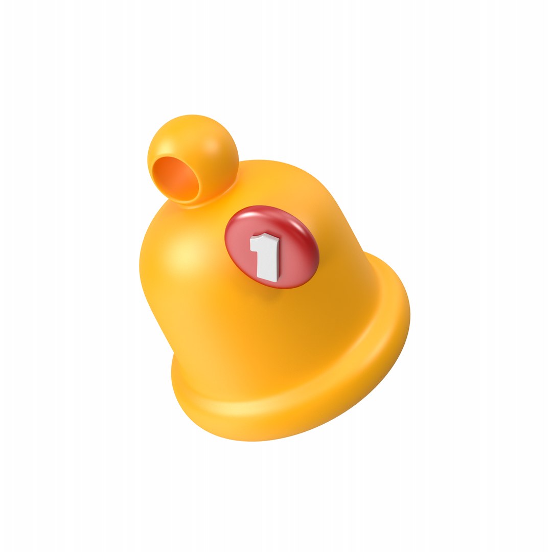 3D Notification Bell Cartoon Model - TurboSquid 2266984