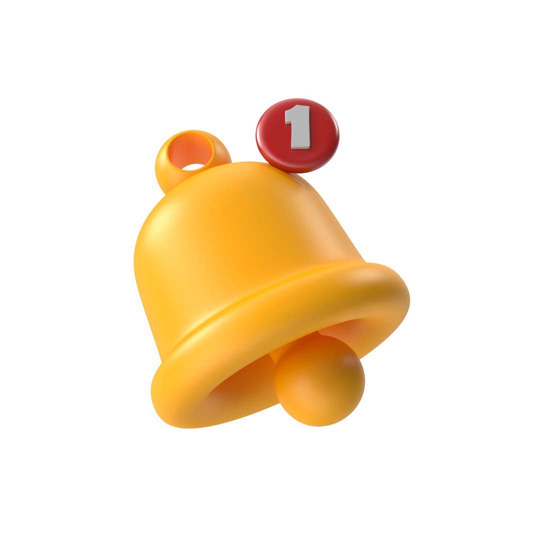 3D Notification Bell Cartoon Model - TurboSquid 2266984