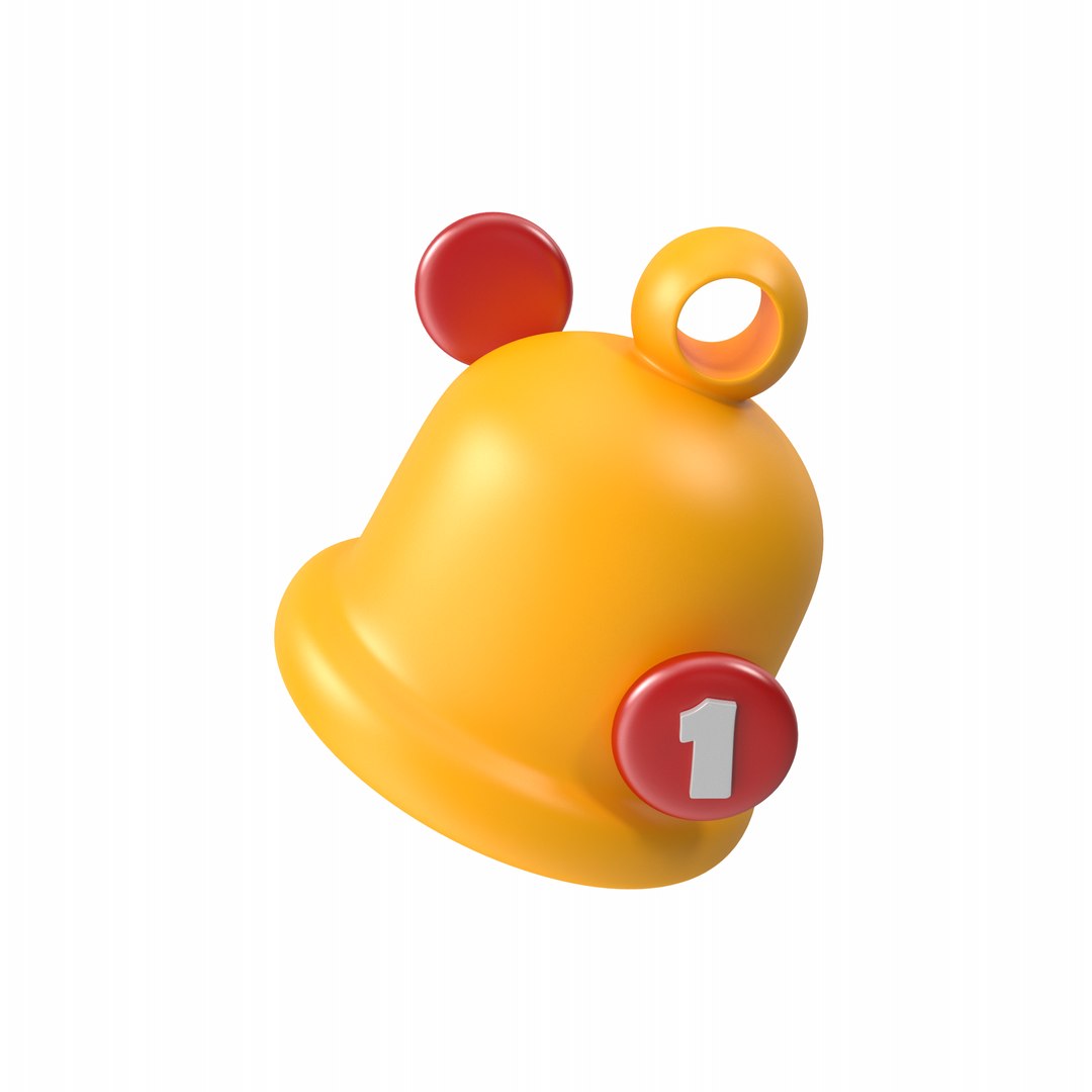 3D Notification Bell Cartoon Model - TurboSquid 2266984